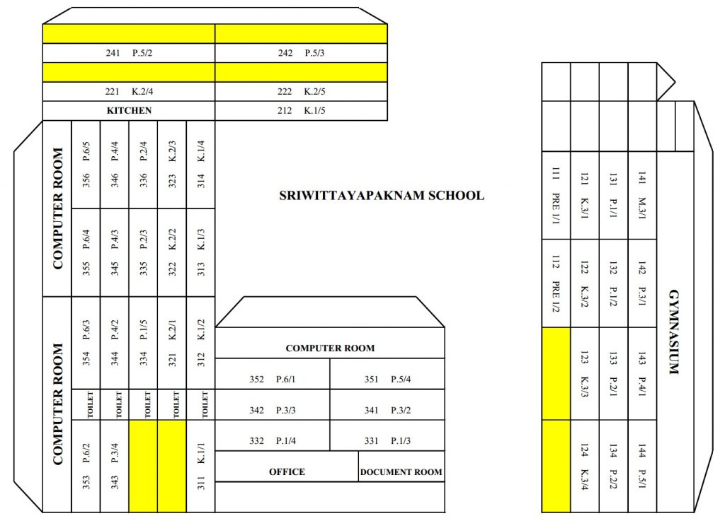 Map of Classrooms in the School – Sriwittayapaknam School
